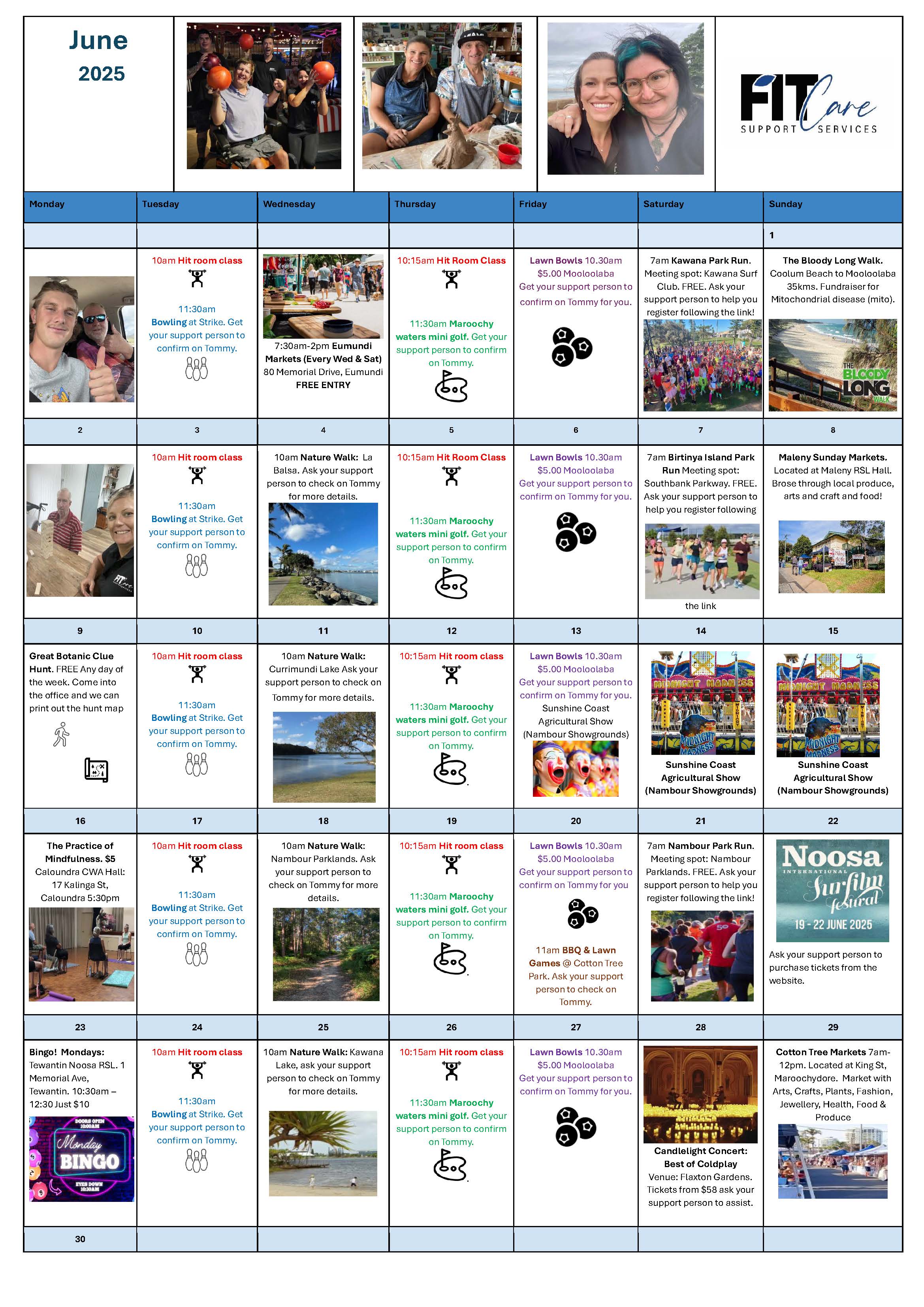 June Activity Calendar